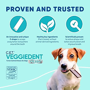 Virbac C.E.T. VEGGIEDENT FR3SH Tartar Control Chews for Dogs, Extra Small, 8 oz (Pack of 1)