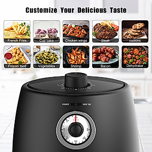 Dragonball Air Fryer 2 QT, Retro Air Fryer With Quick Set Time, Small Air Fryer For Two People, Non Toxic, Nonstick And Dishwasher-Safe, Mini Air Fryer 2 Quart, BlACK