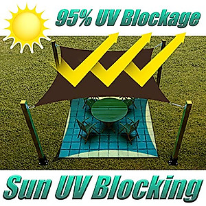 Amgo 12' x 12' Brown Square Sun Shade Sail Canopy Awning AGTAPS12, 95% UV Blockage, Water & Air Permeable, Commercial and Residential, 3 Years Warranty (We Make Custom Size)