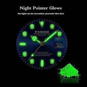 Tiong Watches Mens Fashion Business Stainless Steel Auto Date Waterproof Analog Quartz Watch Silver Emerald Green Watch Wristwatches for Men (Silver Blue)