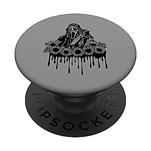 Horror with Sunflowers Scary Movies lovers Halloween PopSockets Swappable PopGrip