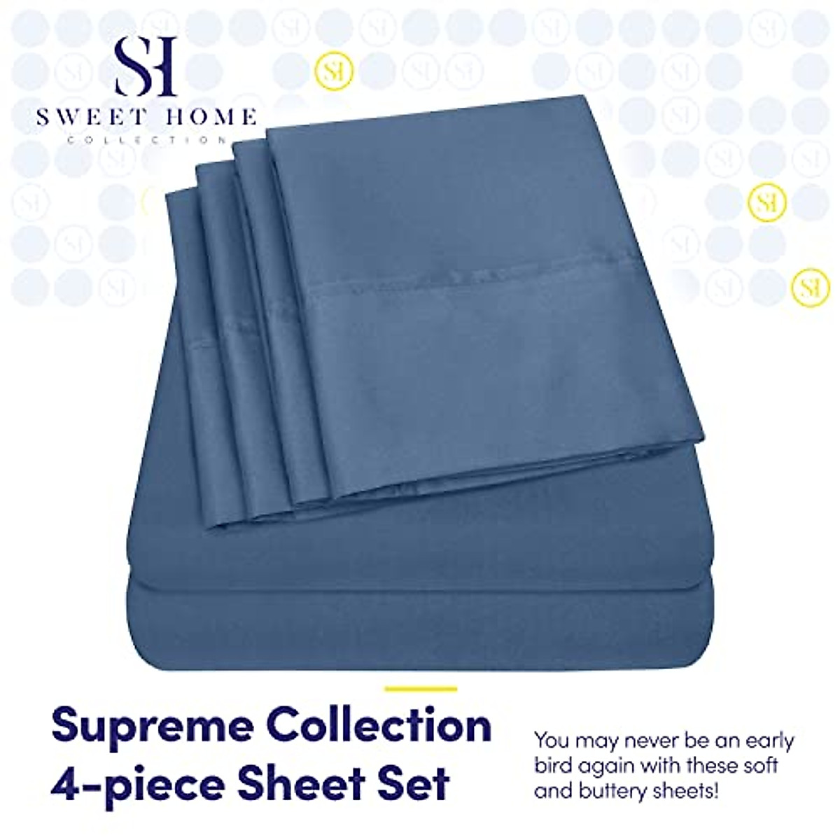 Twin XL Size Bed Sheets - 4 Piece 1500 Supreme Collection Fine Brushed Microfiber Deep Pocket Twin X-Large Sheet Set Bedding - 1 EXTRA PILLOW CASES, GREAT VALUE, Twin XL, Denim