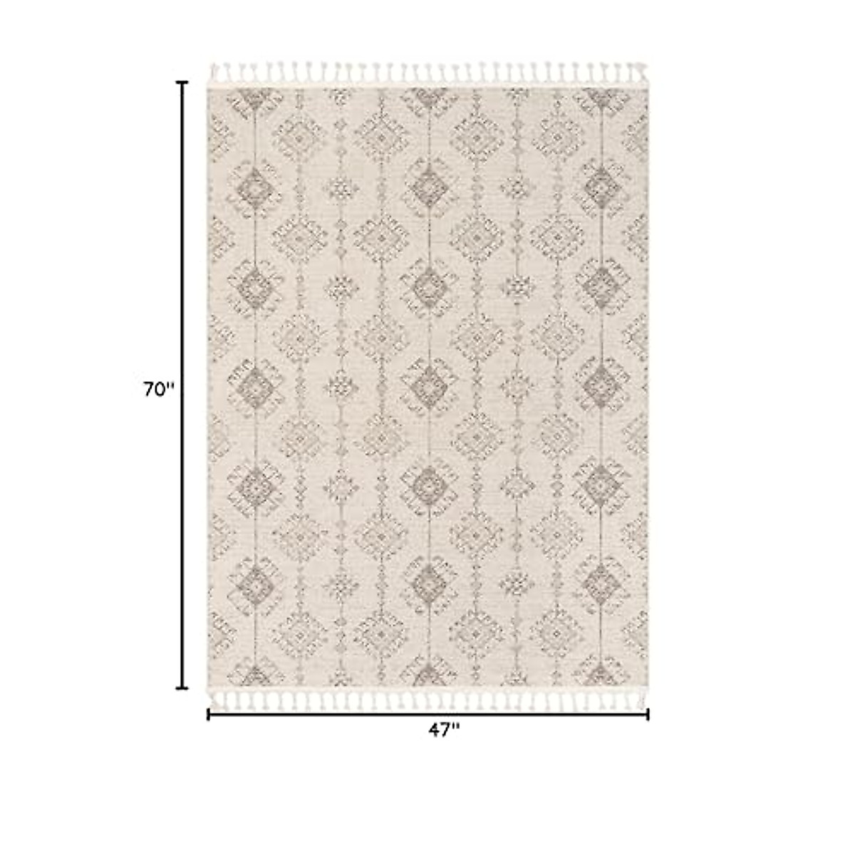 Well Woven Loop-De-Loop Concetta Moroccan Trellis Beige Kilim-Style 3'11" x 5'10" Area Rug