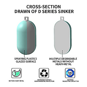 ECOFT Lead Free Fishing Sinkers and Weights Coated Raindrop Weights Bank Sinkers Deep Drop Weights 80g-1000g Assorted Sizes in Bag Fishing Weights Drop Shot for Bottom Fishing Saltwater Freshwater