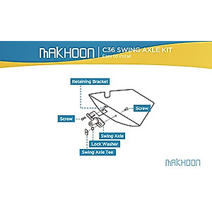 MAKHOON Pool Cleaner Replacement Parts C36 Swing Axle Kit for Polaris Zodiac 180/280/380 Pressure Cleaner