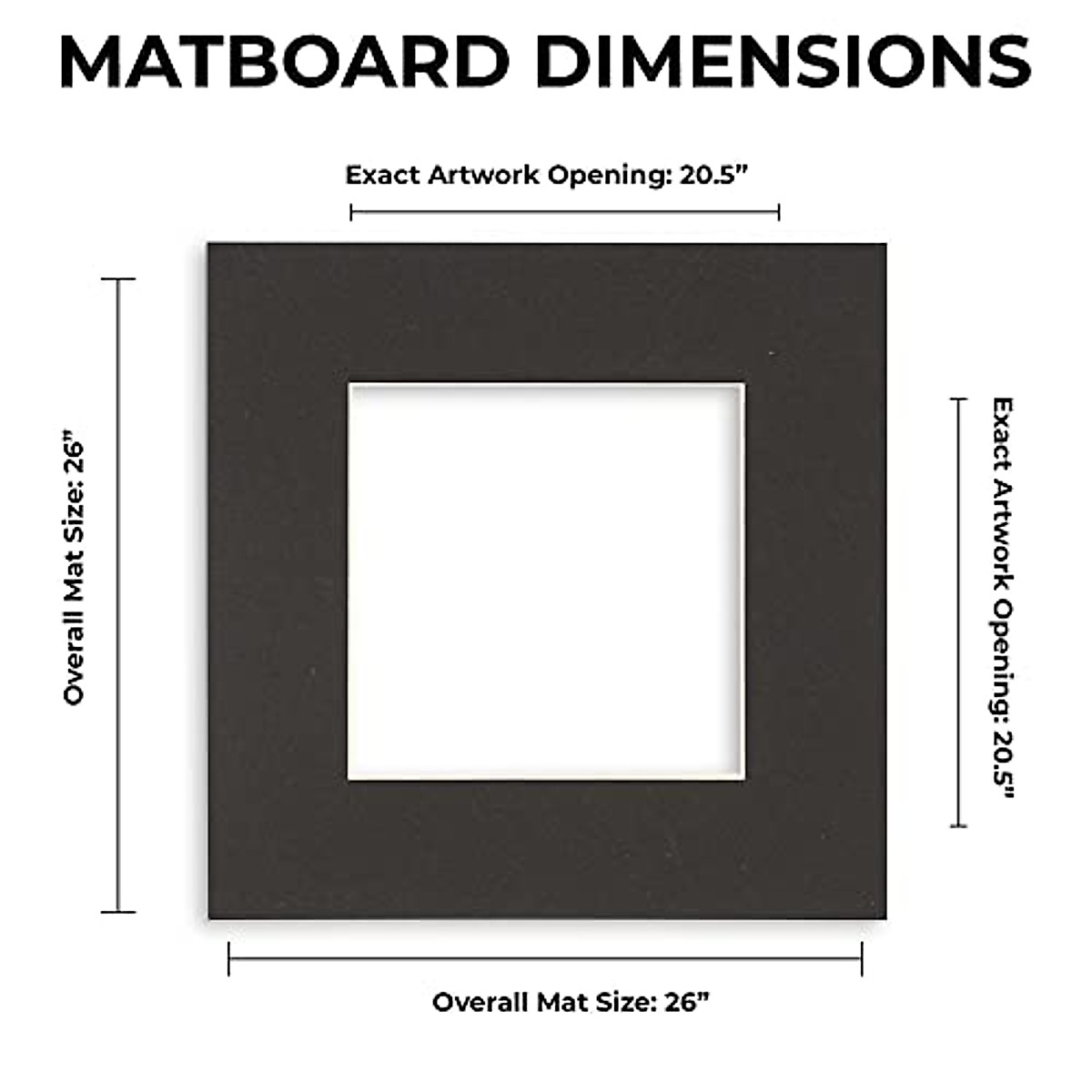 26x26 Mat Bevel Cut for 21x21 Photos - Precut Royal Blue Square Shaped Photo Mat Board Opening - Acid Free Matte to Protect Your Pictures - Bevel Cut for Family Photos, Pack of 10 Matboards Show Kits