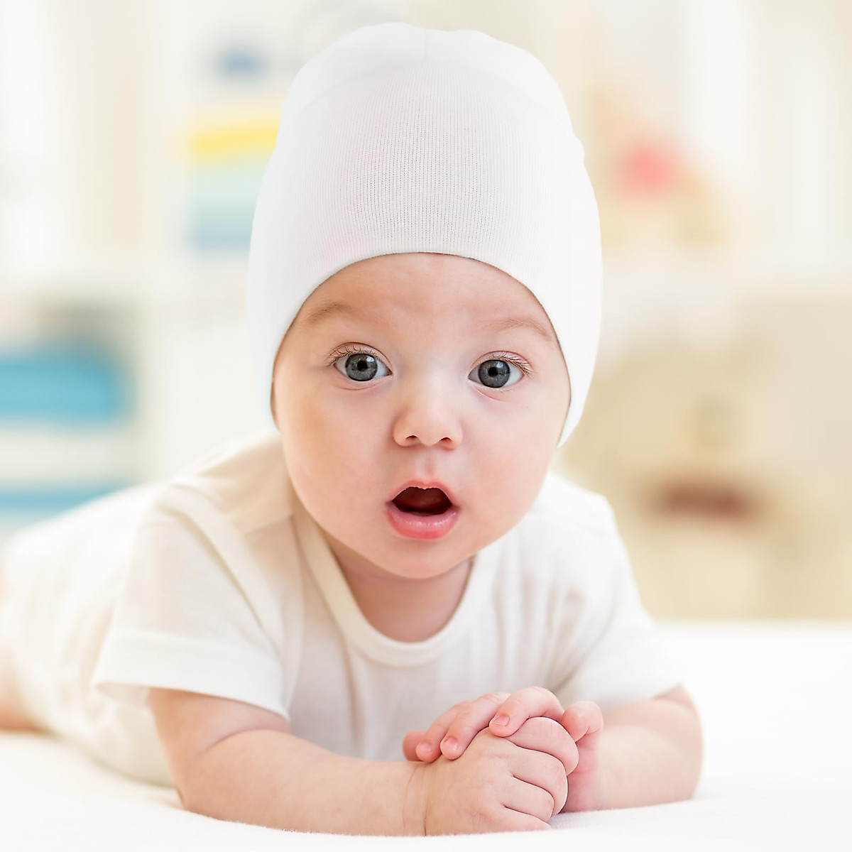 DRESHOW BQUBO 6 Pack Baby Hats for Boys Girls Unisex Baby Beanie Hat Soft Cute Knit Cap Nursery Beanie for Newborn Infant Toddler Kid