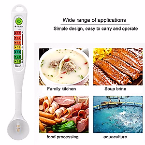 Salinometer, Food Liquid Salinity Tester Meter Professional LED Lights Accurate Salinometer for Determination of Salt Concentration in Liquid Foods