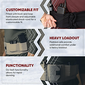 Vertx Mens Clutch Unity Tactical Belt, Modular Mission Belts for Men, Gun Holster Radio Mag Pouch Belts for CCW Concealed Carry of Tactical EDC Hunting Survival Gear, It's Black, MEDIUM