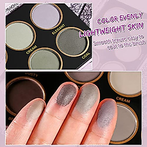 Matte Eyeshadow Palette No Shimmers, DE’LANCI 12 Natural Matte Colors Shades Makeup Pallets, Nude Naked Eye Shadows Pallet for Older Women,Cool Gray Tone All Matte Eyeshadows With Mirror,Talc Free