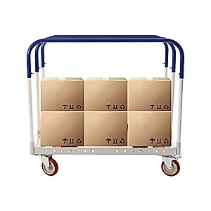 Steel Panel Truck, Platform Truck Cart, Heavy Duty Lumber Cart, Flatbed Cart, Steel Panel Truck with Swivel Casters, 1000 lbs Load Capacity, for Garage, Home, Warehouse