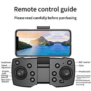 BMFHJEQ Drone with Dual 4K HD FPV Camera - FPV Camera Remote Control Toys with 2.4GHz Technology, Altitude Hold, Headless Mode, 360° Flip, One Key Take Off/Land, Gifts for Children (Black)