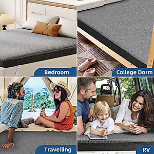 DWVO 3 Inch Memory Foam Mattress Topper Twin - Cooling Gel Memory Foam with Removable & Washable Cover - Mattress Pads for Pressure Relief Back Pain/Sofa/RV/Camper-CertiPur Certified