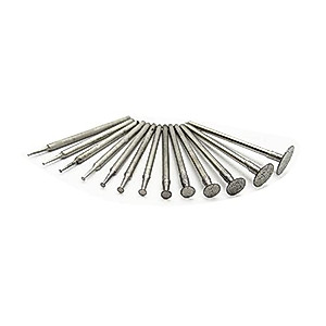 Luo ke 13 Pcs 2.35mm Shank T Shape Head Diamond Grinding Burr Drill Bits Sets for Dremel Rotary Tools