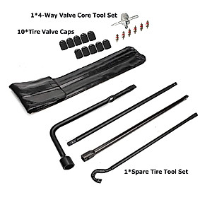 Dr.Roc Spare Tire Tool Kit with Spare Tire Jack Handle and Wheel Lug Wrench Spare Tire Kit Compatible with Toyota Tacoma 2005-2022 Spare Tire Tool