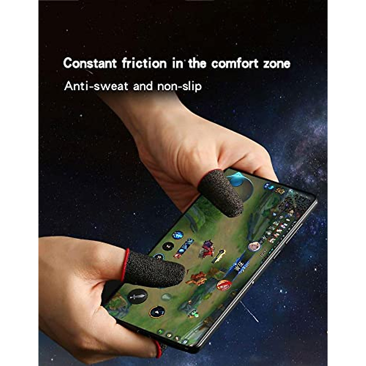 TEKTURN Finger Sleeves for Gaming, Seamless Anti-Sweat Breathable, Thumb Protector Finger Covers for Mobile Game, Touchscreen PUBG Gaming (Pack of 2 Pair)