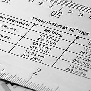 String Action Gauge Ruler, Guitar Height Gauge Set Up Tool for Electric Bass and Acoustic Guitar