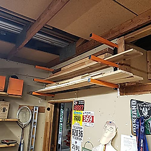 Wallmaster Lumber Storage Metal Rack, Lumber Organizer Wall Mount Wood Rack Organizer 3-Level Wood Storage System