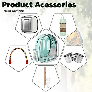 Rypet Bird Carrier Backpack Parrot Portable Breathable Bag Pet Bird Lightweight Travel Cage with Standing Perch and Stainless Steel Tray