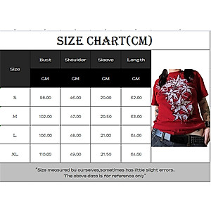 Women Y2k Fairy Grunge Shirt Goth T-Shirt Long Sleeve Skeleton Aesthetics Graphic Oversized Shirt Gothic Top (Red-G, L)