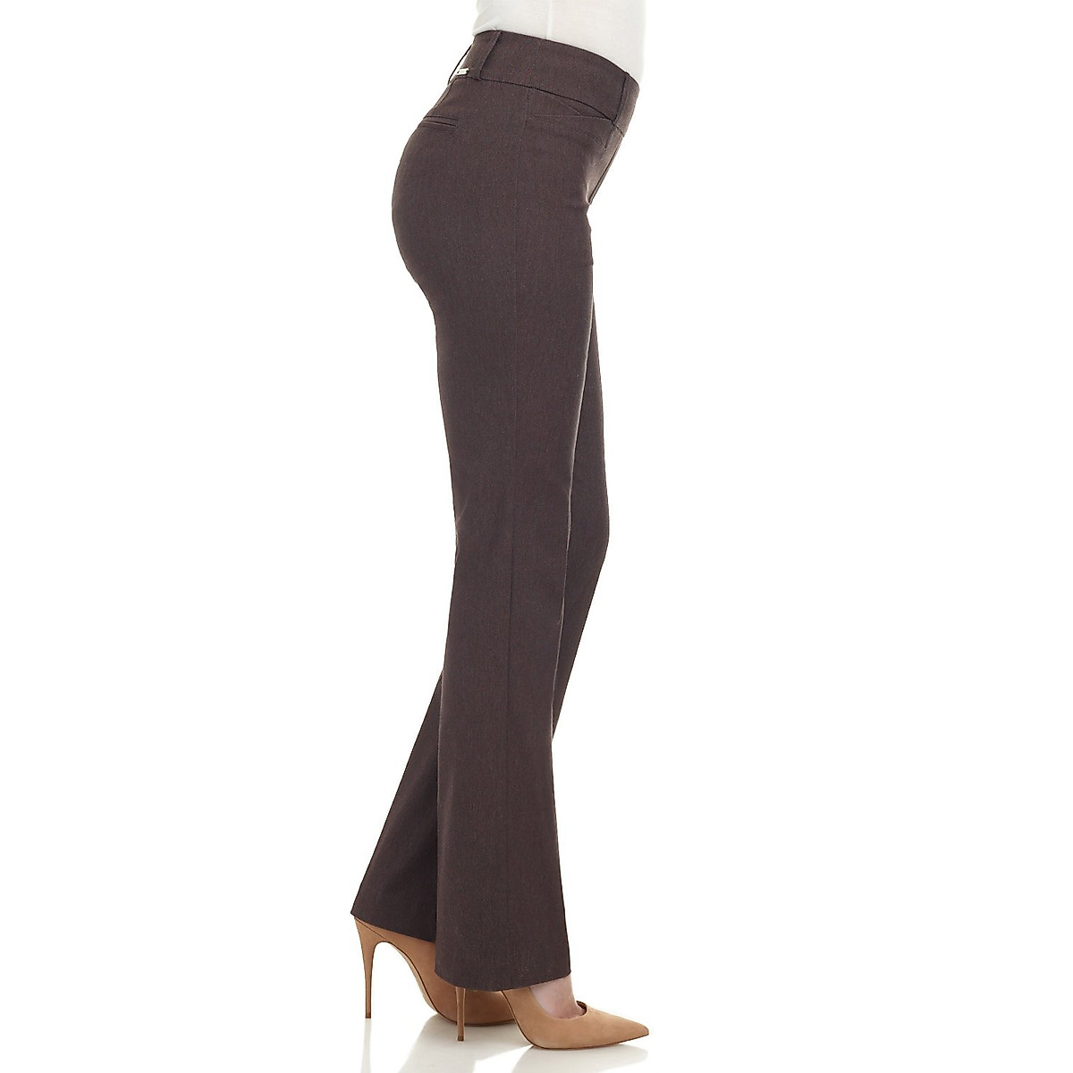 Rekucci Womens Ease into Comfort Fit Barely Bootcut Business Casual Stretch Pants in Regular/Tall/Petite fit (18, Brown Mix)