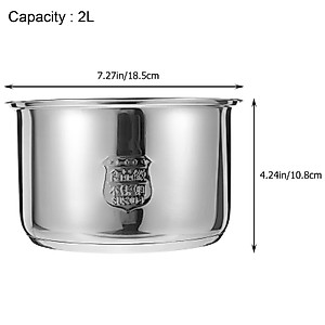 BESTonZON Rice Cooker Liner Pot Inner Pot Replacement Potrice Cooking Pan Stockpot Electric Rice Cooker Pot An Fittings Cooker Liner Container Cooking Pot Thicken Sticky Rice Stainless Steel