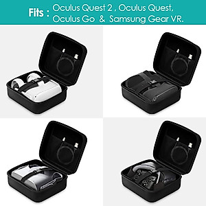 Case for Oculus Quest 2, Hard Carrying Case for Quest/Quest 2/ Oculus Go EVA Protective Bag for VR Gaming Headset and Controllers Accessories, Oculus Quest Travel Case for Home Storage or Travel,Black