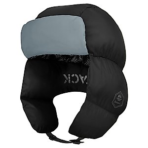 Botack Duck Down Mens Trapper Hat, Winter Warm Waterproof Ear Flap Down Hat for Hunting Camping Motorcycling Black