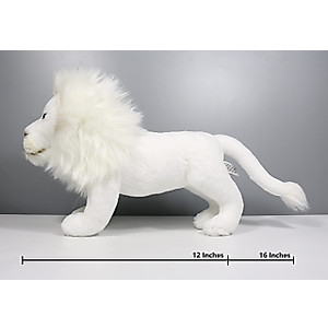Ice King Bear White Lion Stuffed Animal, Lifelike Plush Toy, 12 Inches Length