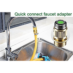 WHK Kitchen Quick Connect Faucet Adapter,Portable Washer Adapter Bathroom Sink Faucet Snap Adapter to Garden Hose 15/16 In.-27M or 55/64 In.-27F x3/4 inch GHT Female for Washer, Indoor Sink（2packs)
