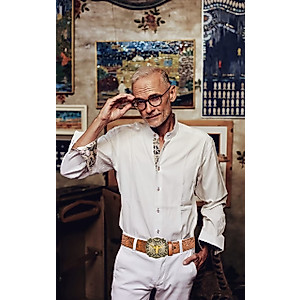 HinyBoeh Western-PU-Leather-Belts for Men and Women Cowboy-Cowgirl Longhorn-Bull-Pattern-Engraved-Buckle-Belt for Unisex