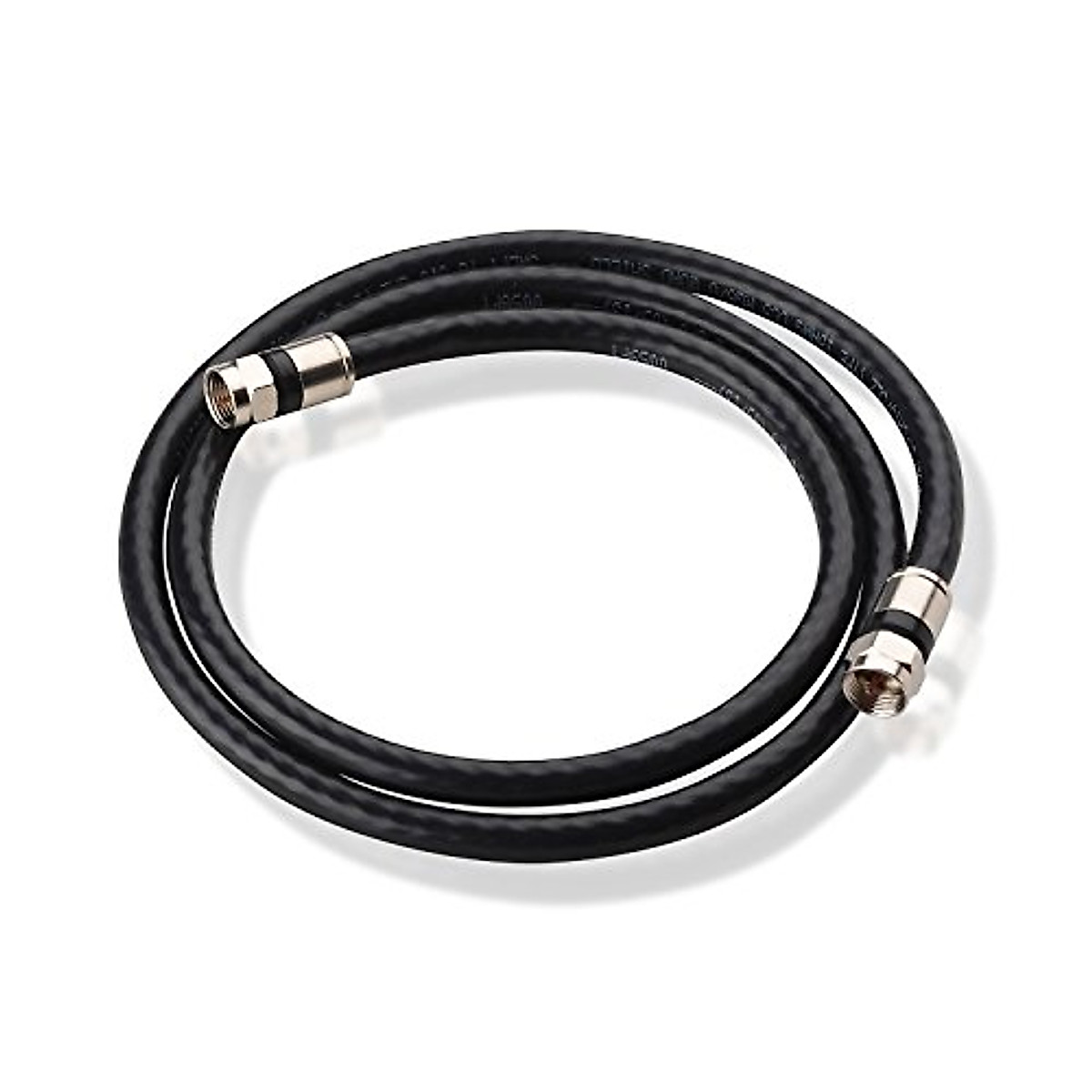 Cable Matters 3-Pack CL2 in-Wall Rated (CM) Quad Shielded Coaxial Cable 3 ft (RG6 Cable, Coax Cable) in Black