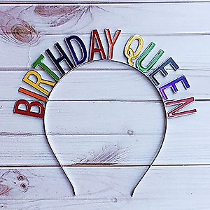 Birthday Crown Birthday Queen Birthday Sash for Women Birthday Headband Happy Birthday Queen Crown for Girls & Woman Fall Birthday Girl Tiara Headband Colorful