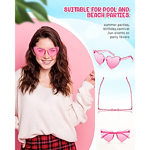 Chicpop 24 Pcs Heart Shaped Sunglasses Rimless Bachelorette Party Sunglasses Women Party Favor Accessories for Girl