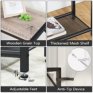 MAHANCRIS Sofa Table with Power Outlet, 43.7" Console Table with USB Ports, Behind Couch Table, Entryway Table for Living Room, Entryway, Foyer, Metal Frame, Adjustable Feet, Greige CTHG11E01Z1