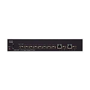 Cisco SG350-10SFP Managed with 10 ports of Gigabit Ethernet (GbE) Ports with 8 SFP slots plus 2 Gigabit Ethernet SFP Combo, Limited Lifetime Protection (SG350-10SFP-K9-NA)