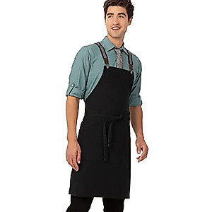 Chef Works Unisex Berkeley Bib Apron, Jet Black, One Size