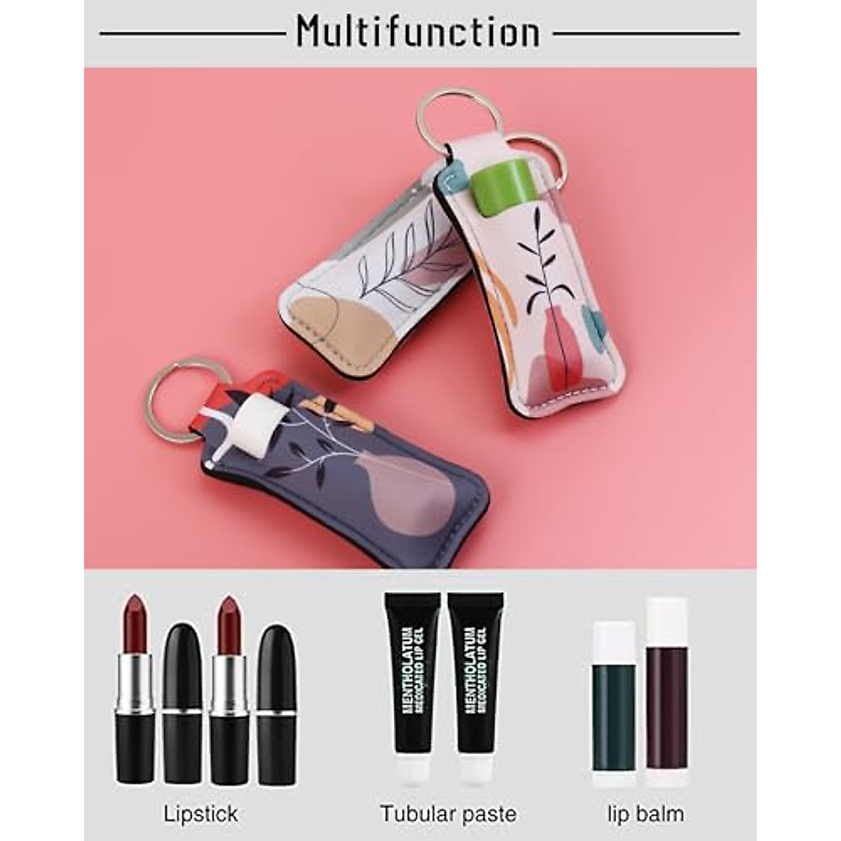 COOLOOKY Chapstick Holder Keychain - Cute Lip Balm Clip with Boho Design