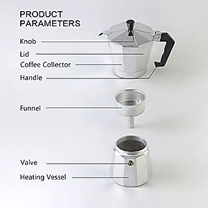Iconic Stovetop Espresso Maker,Espresso and Coffee Maker, Makes Real Italian Coffee,Moka Pot for Classic Italian and Cuban Café Brewing,Moka Pot 2 Cup,Silver