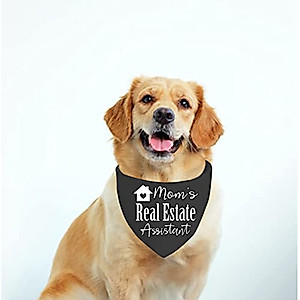 JXGZSO 1 Piece Real Estate Dog Bandana Mom's/Dad’s Real Estate Assistant Dog Bandana Real Estate Assistant Cat Scarf (Mom Real Estate D)