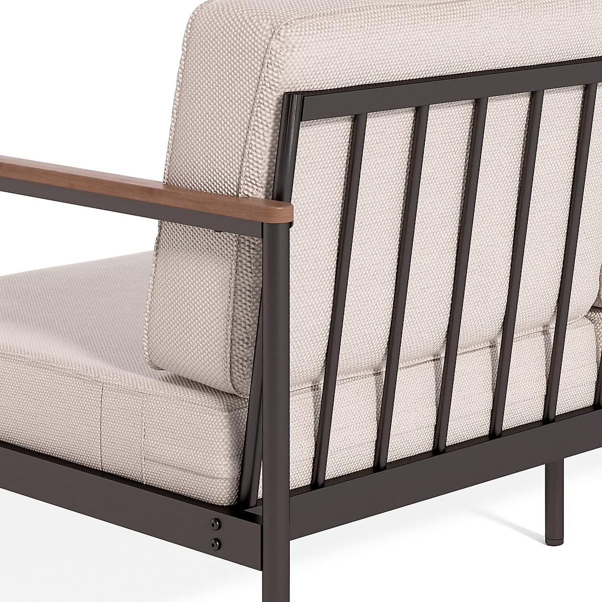 ZINUS Savannah Aluminum and Bamboo Outdoor Armchairs with Cushions - Set of 2, Premium Patio Chairs, Weather Resistant and Rust Proof, Easy Assembly