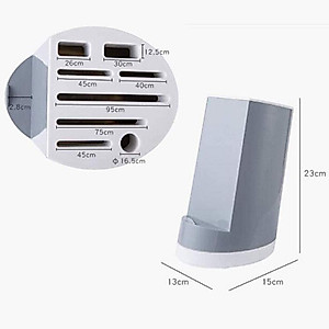 CUJUX Kitchen Utensil Holder Set with Knife Block without Knives, Large Kitchen Tools Flatware Holder Organized Utensil Drying Cylinder, White