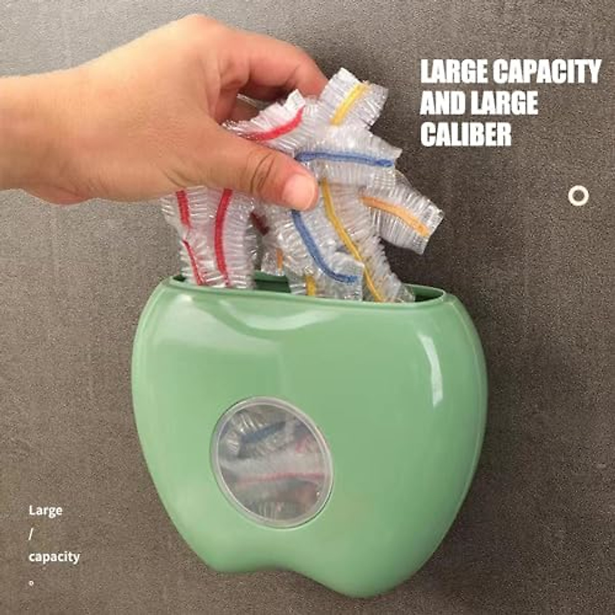 Plastic Wrap Storage Box,2024 Thickened Cling Film Sleeve Storage Box With 100pc Plastic Wrap,Apple Shaped Wall-Mounted Plastic Food Wrap Bag Storage Dispenser,Storage Organizer for Fresh Keeping Bag