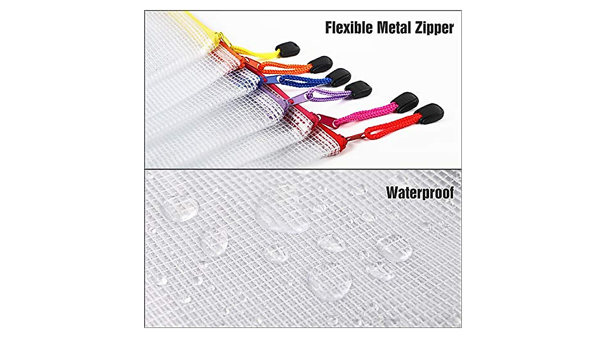 30pcs Waterproof Mesh Zipper Bags - 8 Sizes Organize