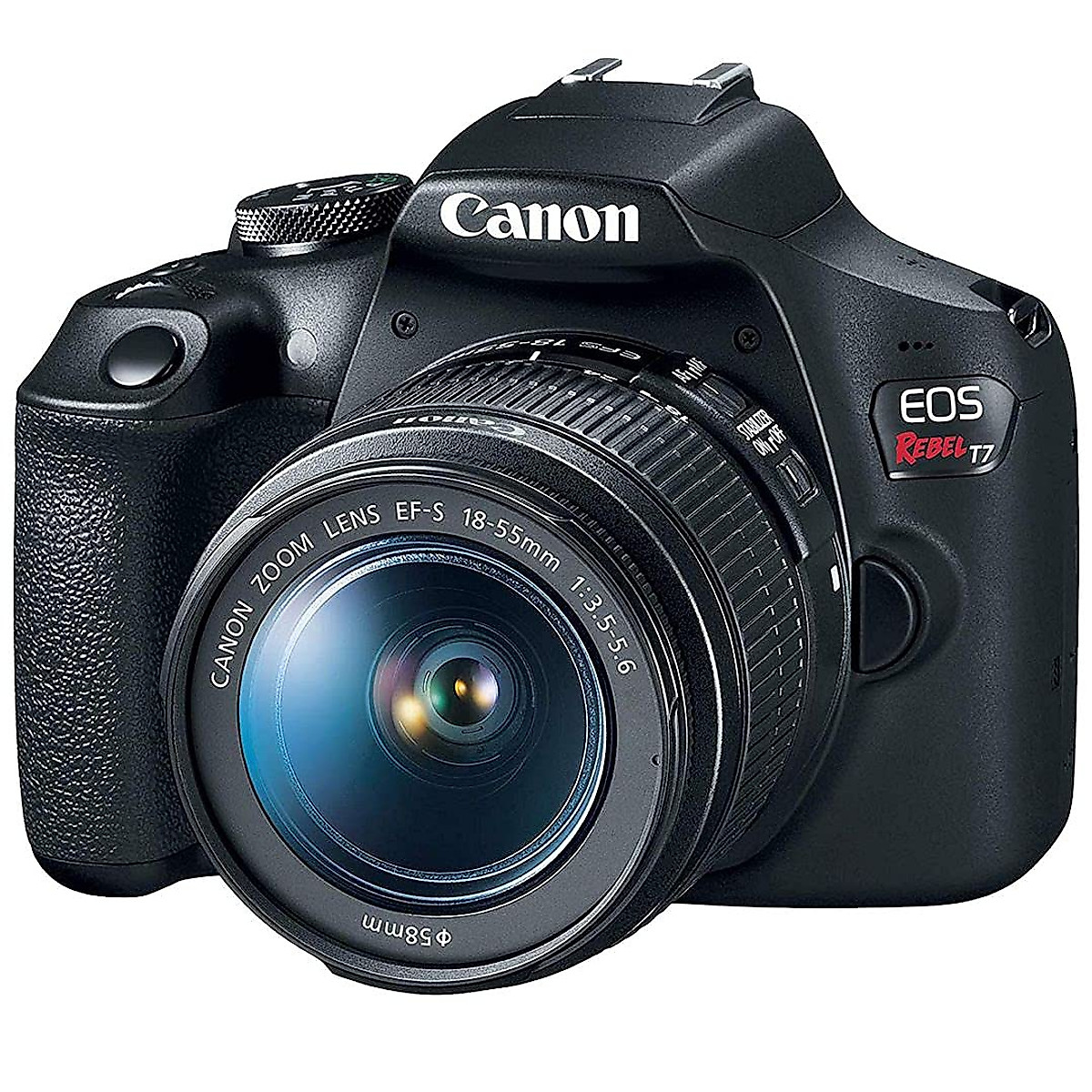 Canon EOS Rebel T7 DSLR Camera 24.1MP with EF-S 18-55mm + EF 75-300mm Lens A-Cell Accessory Bundle Includes: 2 Pack SanDisk 64GB Memory Card Backpack Slave Flash Much More