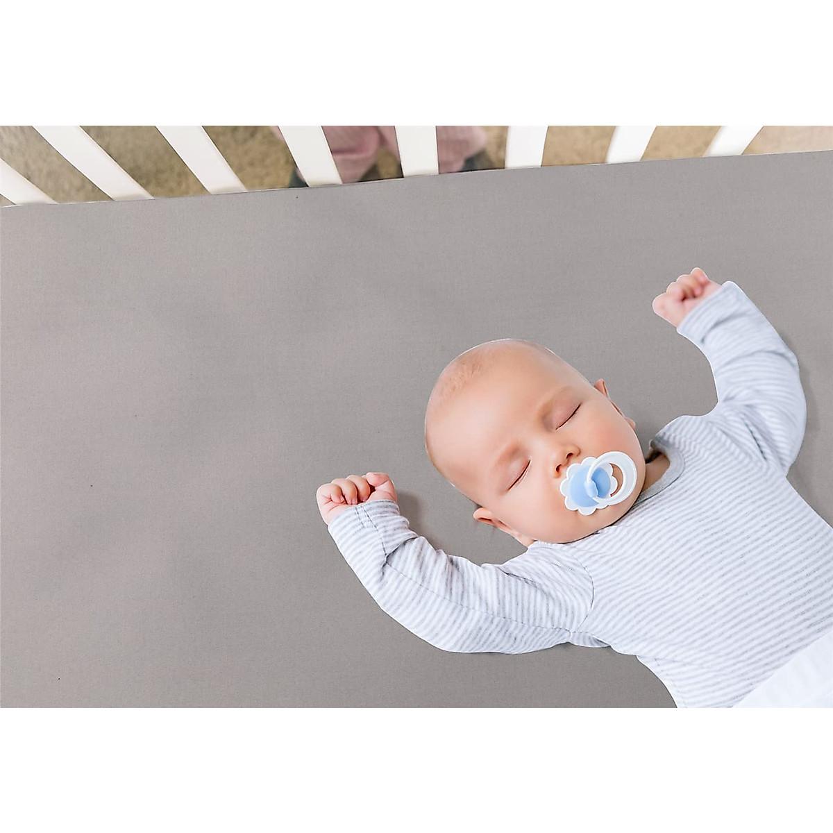 4 Pack Buffalo Check Plaid Neutral Unisex Fitted Baby Crib Sheets Set for Baby Boys or Girls (Black)