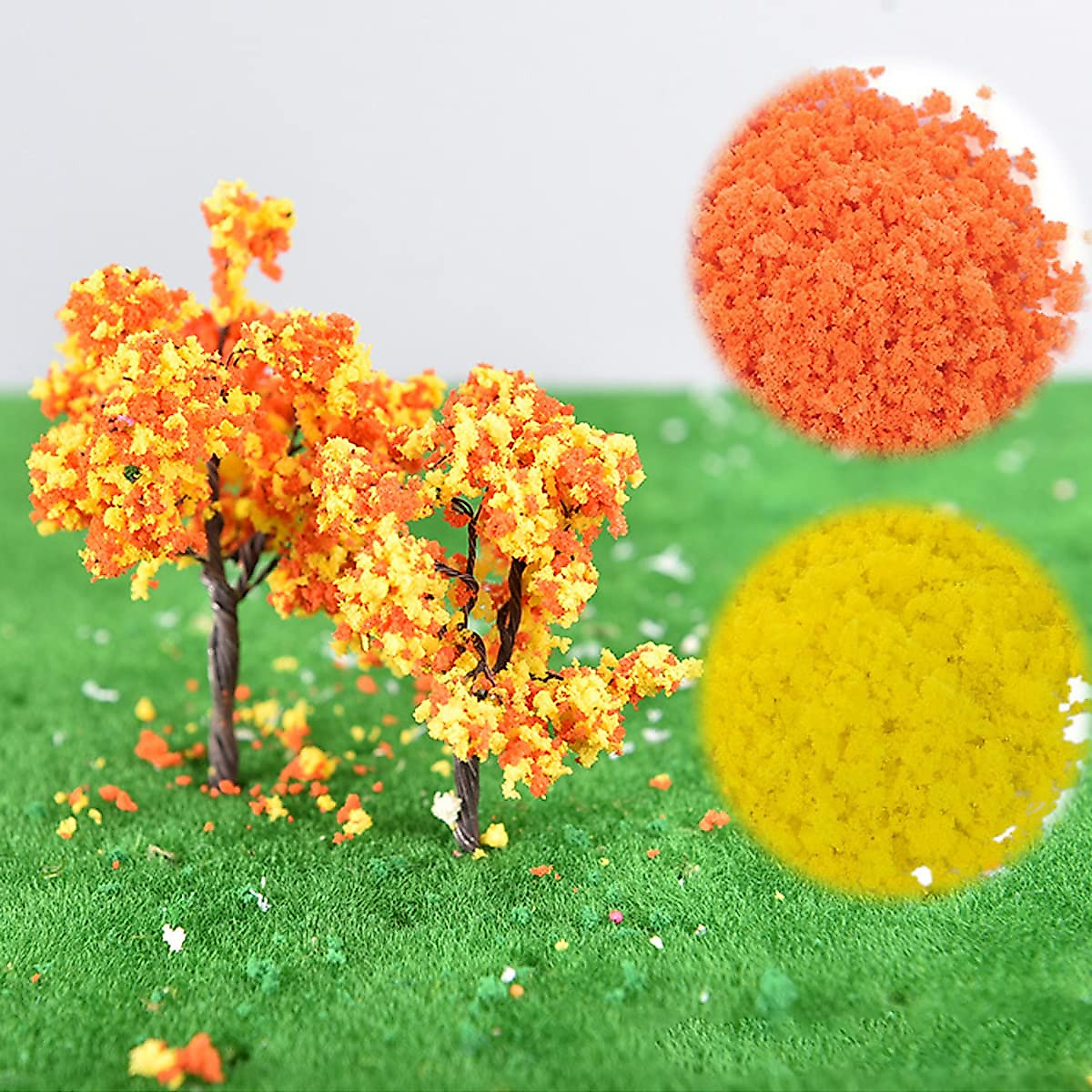 Woohome 18 Color Tree Powder Model for DIY Miniature Model Shrub Bushy Tuft, DIY Model Trees Basing Material Kit, Building Model Railway Fairy Garden Diorama Scenery