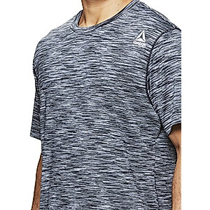 Reebok Men's Supersonic Crewneck Workout T-Shirt Designed with Performance Material - Black Decline Press, Small