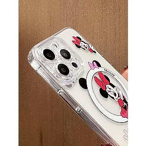 FILOYA Magnetic for iPhone 13 Pro Max Case, Cute Minnie Phone Case Compatible with Magsafe, Slim Thin Shockproof Case for Women-Clear