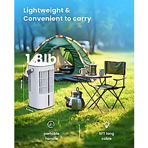 LATITOP Portable Air Conditioners Fan, Air Cooler Evaporative 180°Auto Rotation, 3 Wind Speed, 2-4H Timer, Mini Cooling Fan for Room Home Bedroom Office